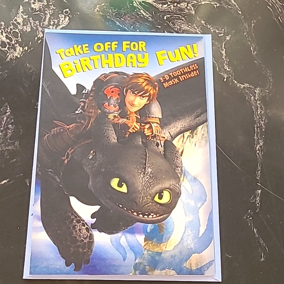 Hallmark | Party Supplies | Httyd2 Birthday Card With 3d Dragon Mask ...
